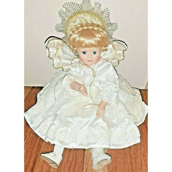 Unbranded | Accents | Vintage Angel Doll Ivory Dress Blonde Caucasian ...